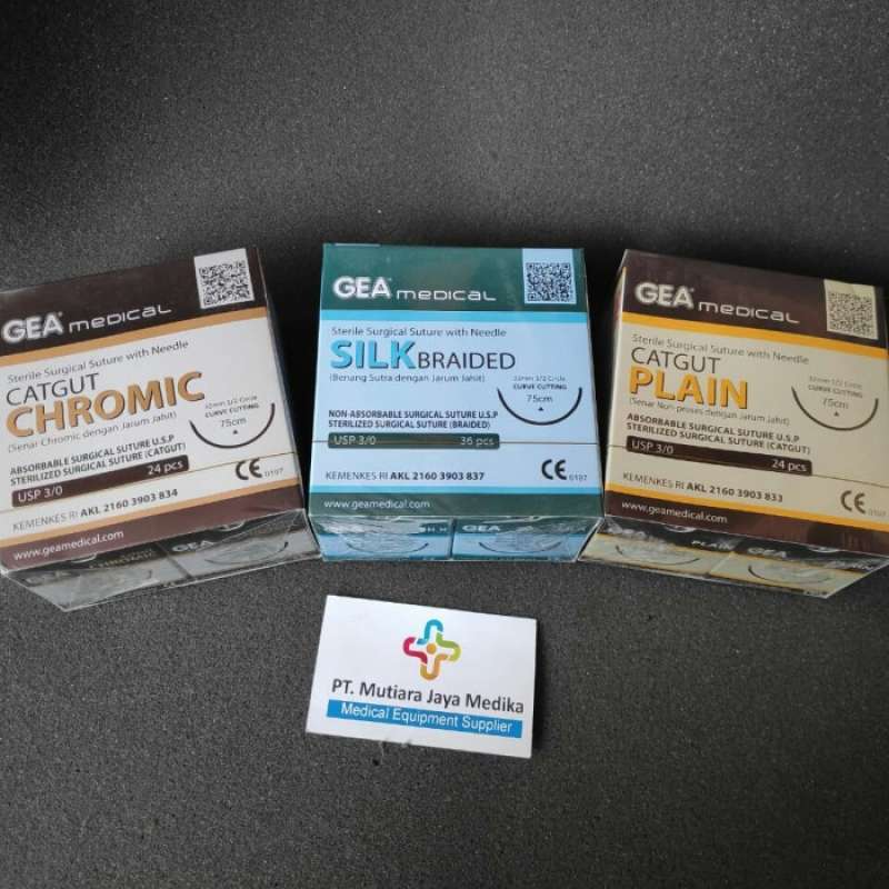 Promo Catgut Chromic Usp 3/0 Gea Benang Sterile Surgical Suture With ...