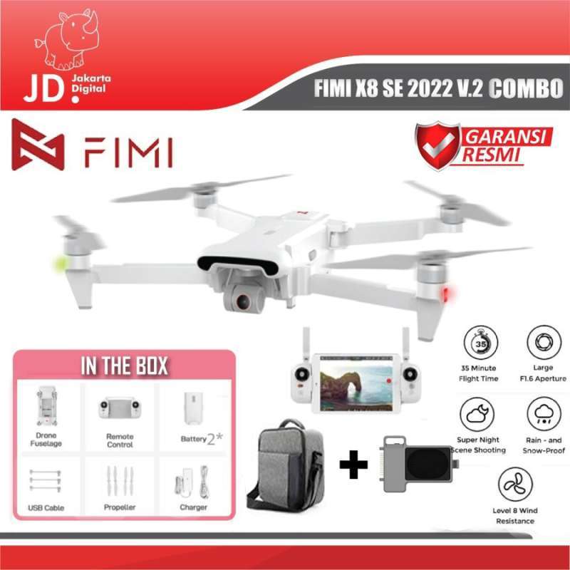 Promo FIMI X8SE 2022 V2 COMBO Drone GPS 10KM 4k 48MP 3-axis Gimbal With ...