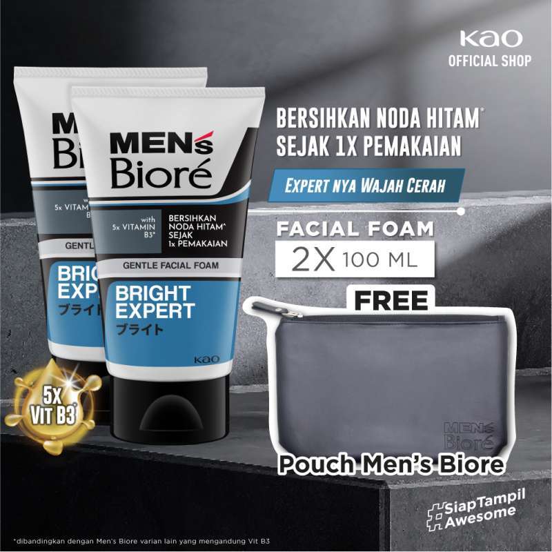Jual Men’s Biore Bright Expert Facial Foam [100 g] - Twin pack di ...
