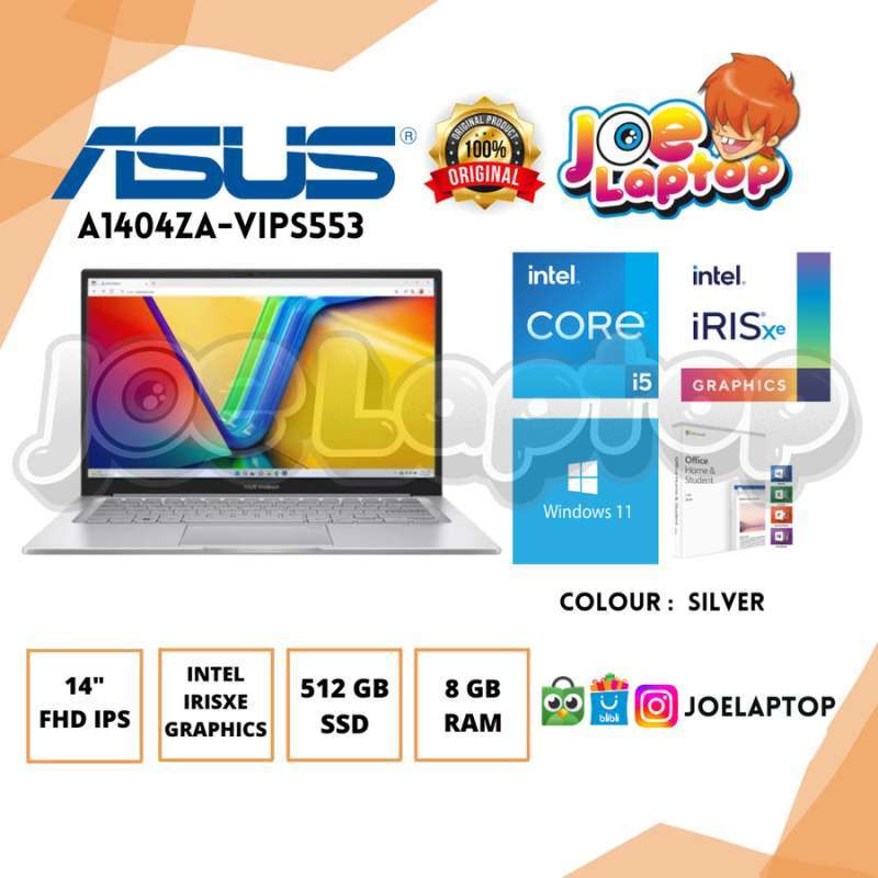 Jual Asus Vivobook 14 A1404ZA-VIPS553 Silver i5 1235U Win11 OHS di ...