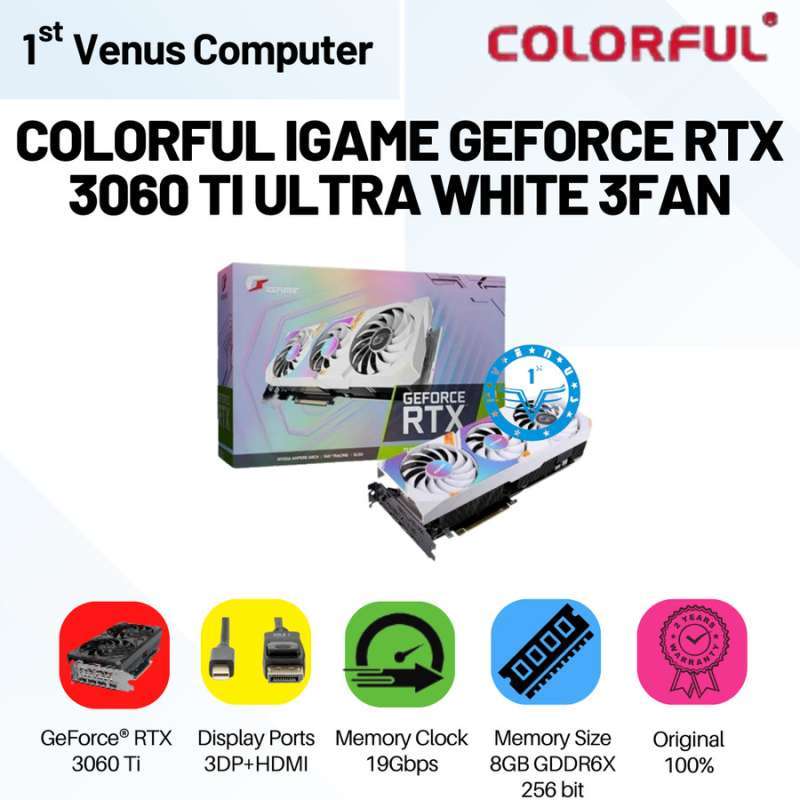 Jual VGA Colorful igame Geforce RTX 3060 TI Ultra White 8GB GDDR6 ...
