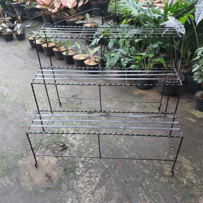 Promo rak pot besi 3 susun tanaman - Hitam Diskon 23% di Seller Surota ...