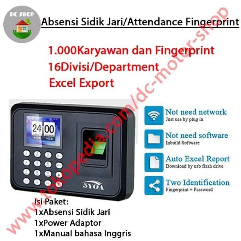 Promo MESIN ABSENSI / ABSENT FINGER PRINT / FINGERPRINT / 1.000 SIDIK JARI Diskon 23% di Seller ...