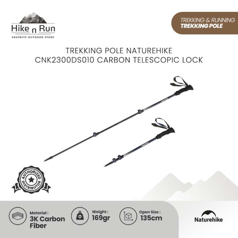 Jual Trekking Pole Naturehike Cnk2300ds010 Carbon Telescopic Lock ...