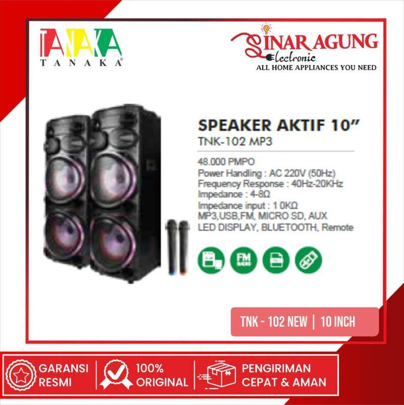 Promo Tanaka Tnk-102 | Tnk102 New Speaker Aktif 10 Inch Mp3 Garansi Resmi Diskon 12% Di Seller ...