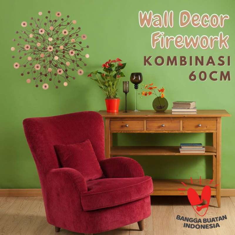 Jual Hiasan Dinding Metal Besi Kombinasi Tembaga-Cooper diameter 60cm ...