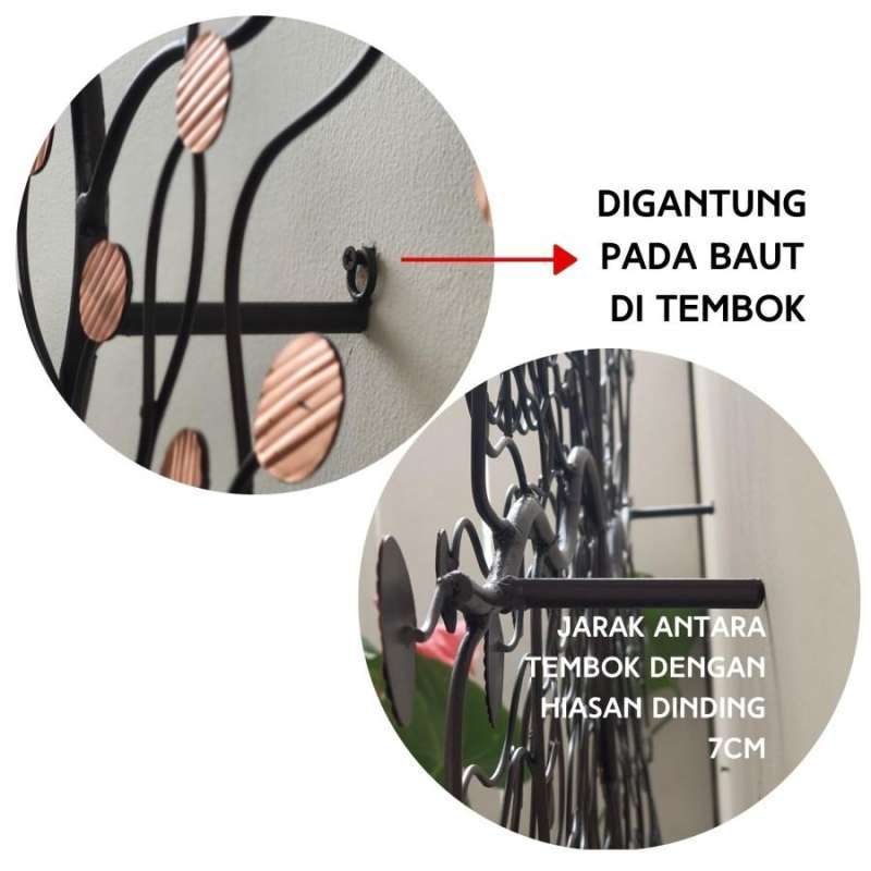 Jual Hiasan Dinding Metal Besi Kombinasi Tembaga-Cooper diameter 60cm ...