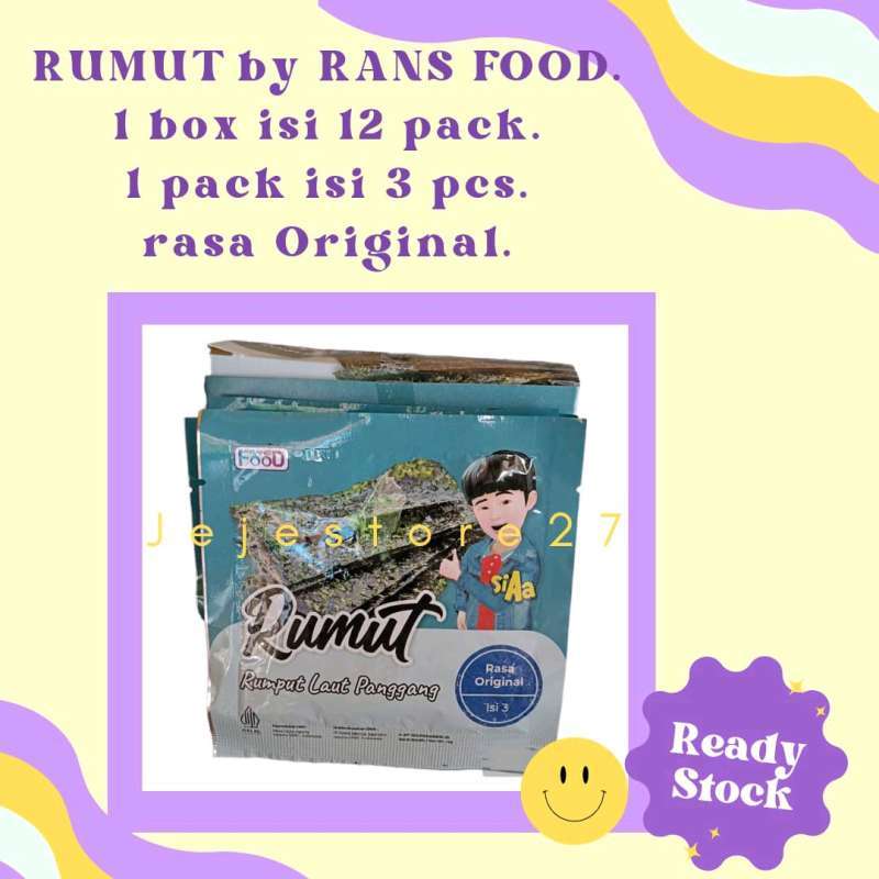 Jual Rumut Rans Food / Rumut Si Aa / Rumut Nori Rumput Laut Panggang ...