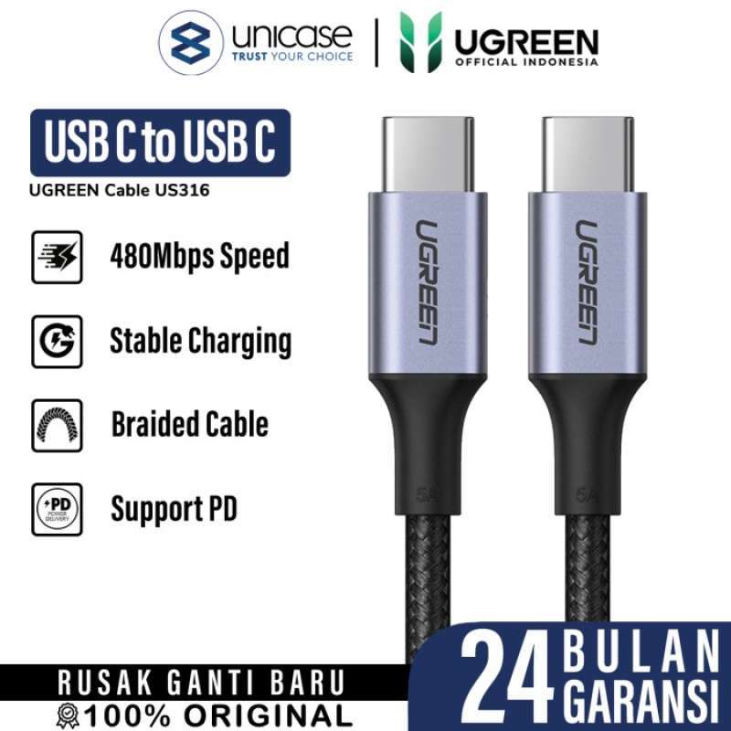 Jual Cable Data Usb Type C To Type C Ugreen Us316 Braided Pd Fast ... Jual Cable Data Usb Type C To Type C Ugreen Us316 Braided Pd Fast ...