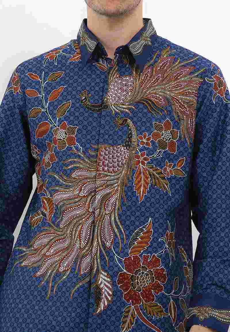 Promo Arjuna Weda Kemeja Body Fit Batik Cedrawasih 3 58317113 - Biru ...