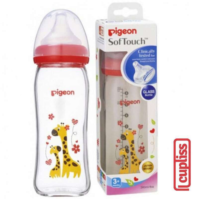 Jual Pigeon Glass Bottle Wide Neck 240 ml Giraffe Botol Susu Kaca 240ml di Seller Cupliss ...