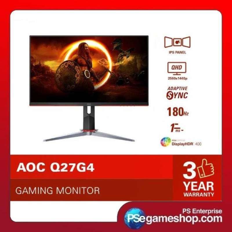 Promo Monitor Gaming Aoc Q27g4 27 Inch 180hz 1ms 2k Qhd Hdr400 Diskon 15% Di Seller Psegameshop ...