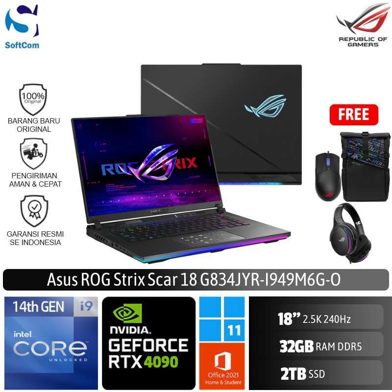 Promo Asus ROG Strix SCAR 18 G834JYR I949M6G Laptop Gaming [Core i9 ...