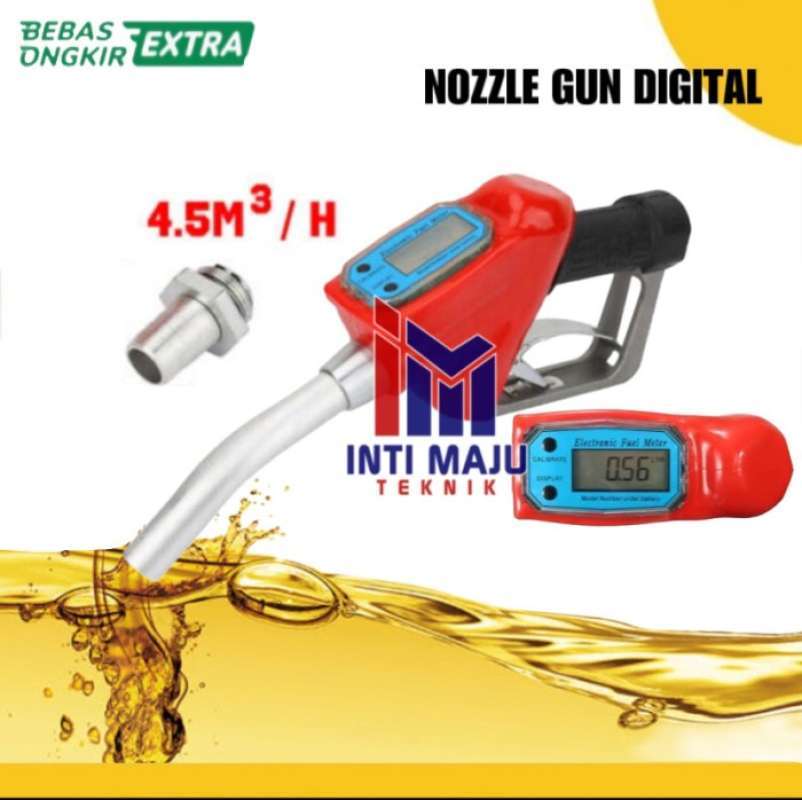Promo Nozzle Gun Bensin Solar Digital Flowmeter Gun Solar Transfer Bbm ...