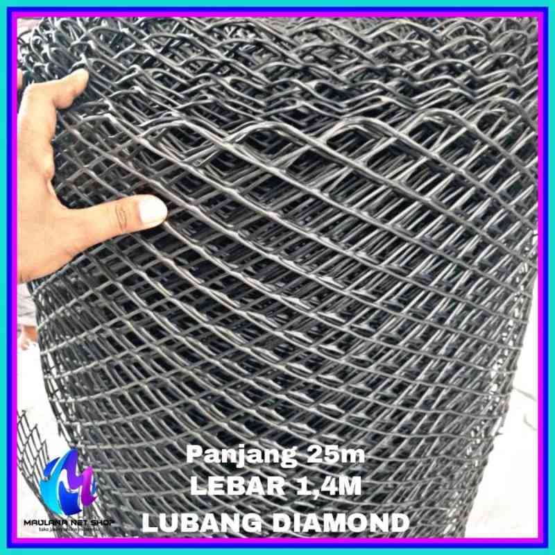 Jual 1 roll kawat jaring plastik hdpe diamond super tebal panjang 25 m ...