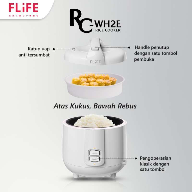 Promo Flife Rice Cooker Rc-wh2e Penanak Nasi Electric 2 Liter 3d Rcwh2e ...