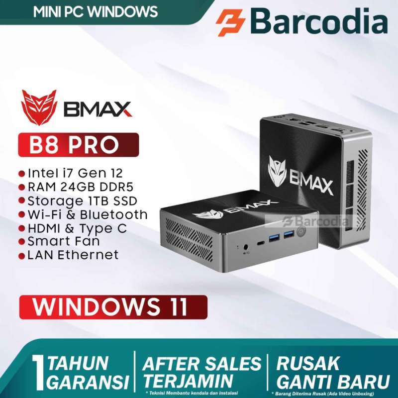 Jual Mini PC / PC All In One BMax B8 Pro 24GB/1TB Intel i7 4K HDMI VGA ...