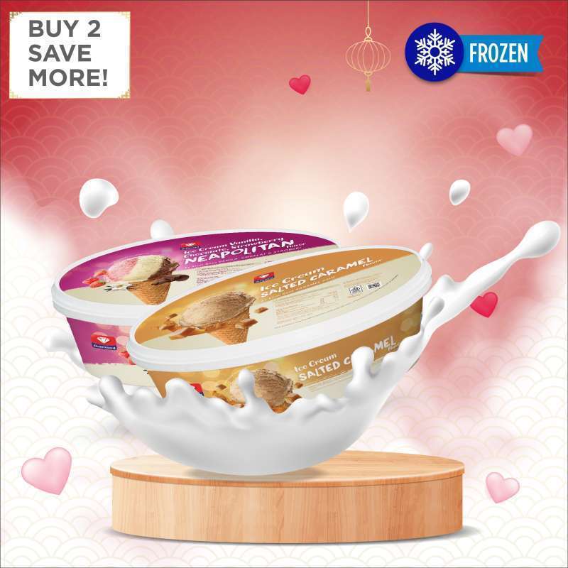 Promo DIAMOND ICE CREAM NEAPOLITAN 700 ML & ICE CREAM SALTED CARAMEL ...