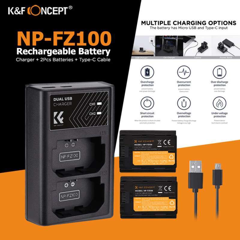 Promo KNF Concept Battery Sony NP-FZ100 2-Pack With Dual Charger Diskon 23% di Seller Azurestore ...