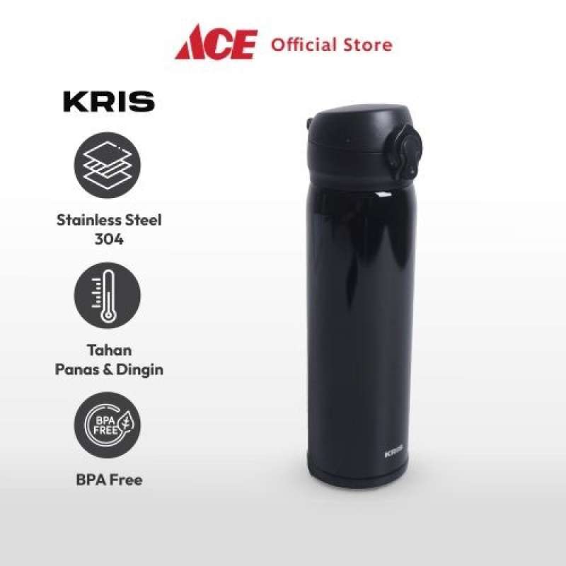 Promo ACE - KRIS 500 ML BOTOL VACUUM FLASK SHINY - HITAM -LORENA Diskon ...