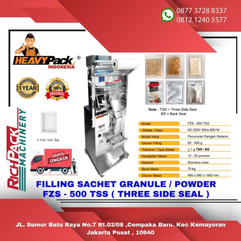 Promo Mesin Packing/Kemas Sachet Otomatis Granule/Powder Fzs500Tss ...
