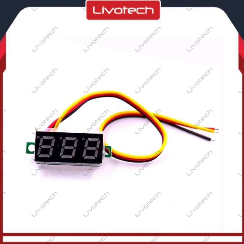 Jual Voltmeter Mini DC 0-100V Digital Volt Meter Panel 3 Wire 0.28 ...