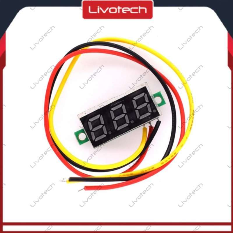 Jual Voltmeter Mini DC 0-100V Digital Volt Meter Panel 3 Wire 0.28 ...