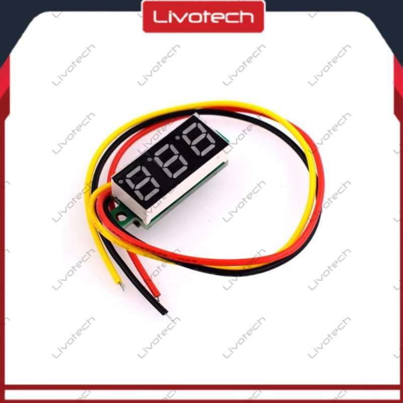 Jual Voltmeter Mini DC 0-100V Digital Volt Meter Panel 3 Wire 0.28 ...