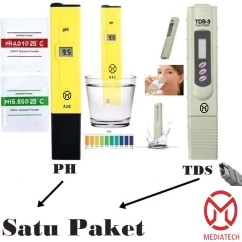 Promo Paket Alat Ukur PH Meter Digital Dan TDS Meter / Water Quality ...