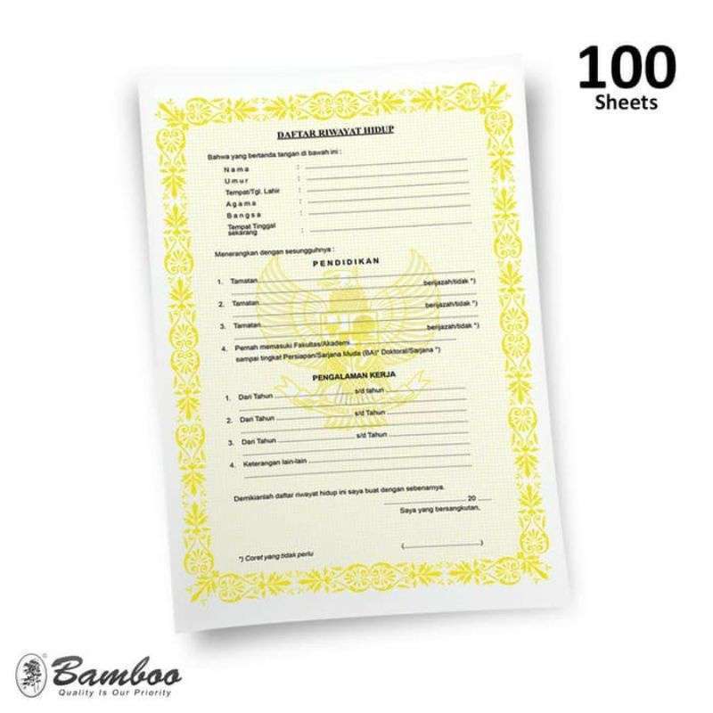 Jual Blanko CV/ Daftar Riwayat Hidup/ Surat Lamaran Kerja di Seller ...