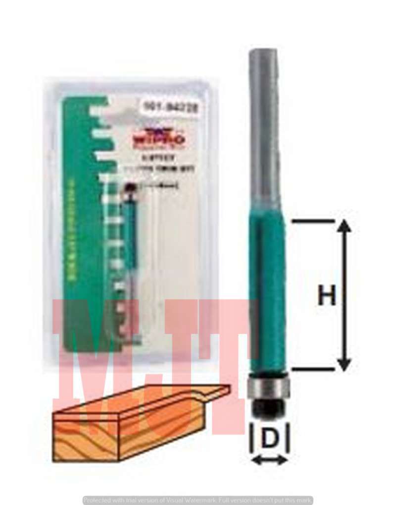Jual Mata Profil Kayu Straight Bits With Bearing 2 Flute 1/4 x 10mm ...