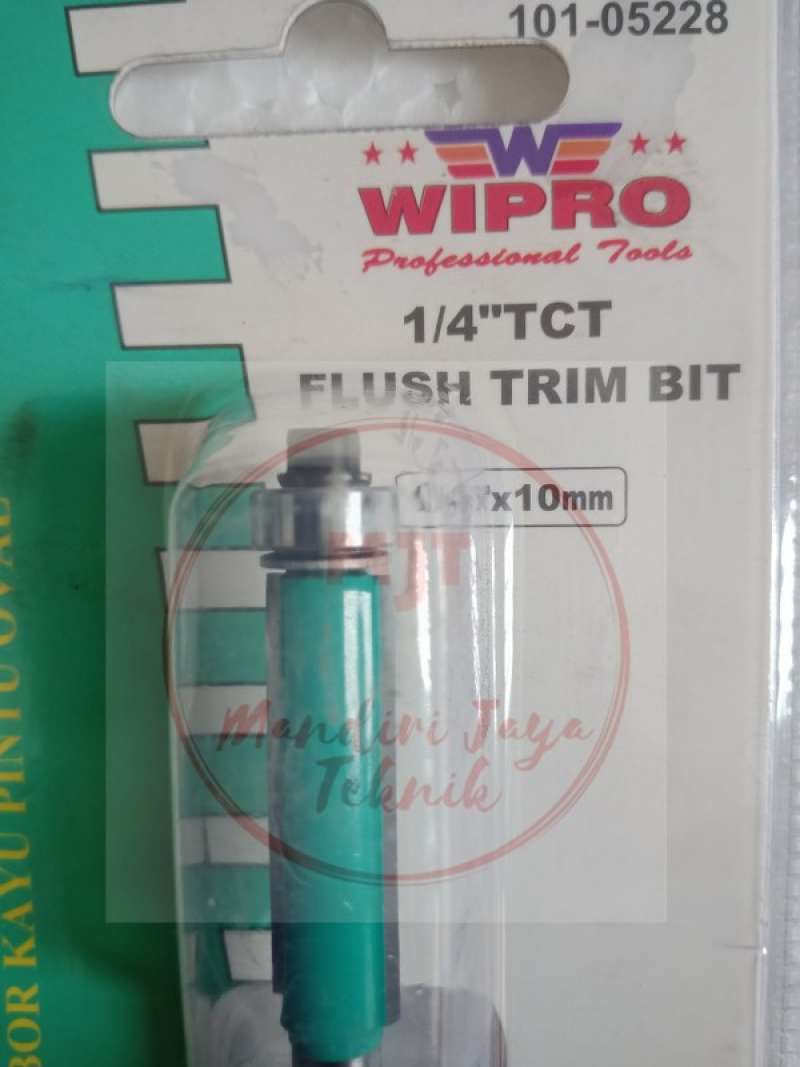 Jual Mata Profil Kayu Straight Bits With Bearing 2 Flute 1/4 x 10mm ...