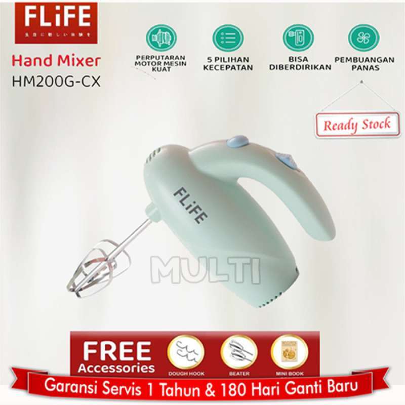 Promo Hand Mixer Flife HM200G-CX Pengocok Adonan Kue 5 Kecepatan Diskon ...