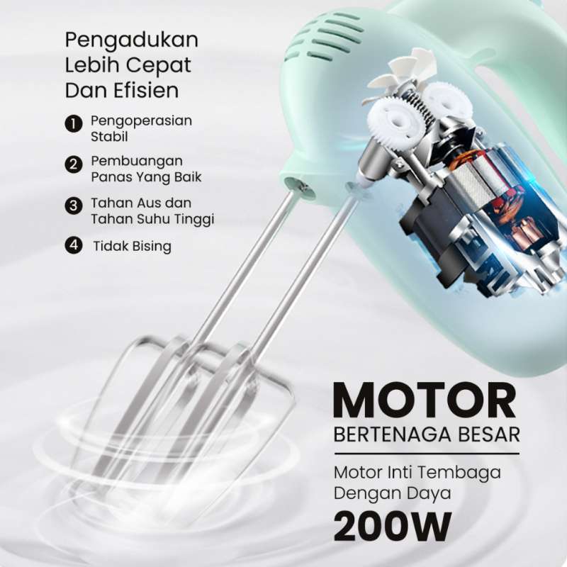 Promo Hand Mixer Flife HM200G-CX Pengocok Adonan Kue 5 Kecepatan Diskon ...