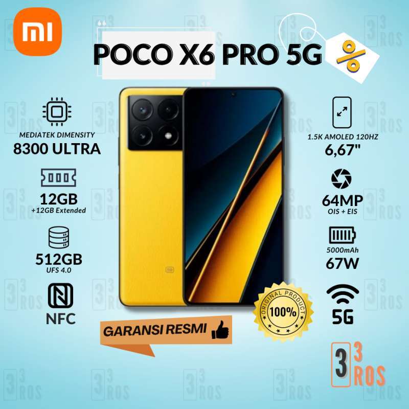 Promo Xiaomi Poco X6 Pro 5g 12/512 Mediatek Dimensity 8300 Ultra Diskon 13% Di Seller 3 Ros ...