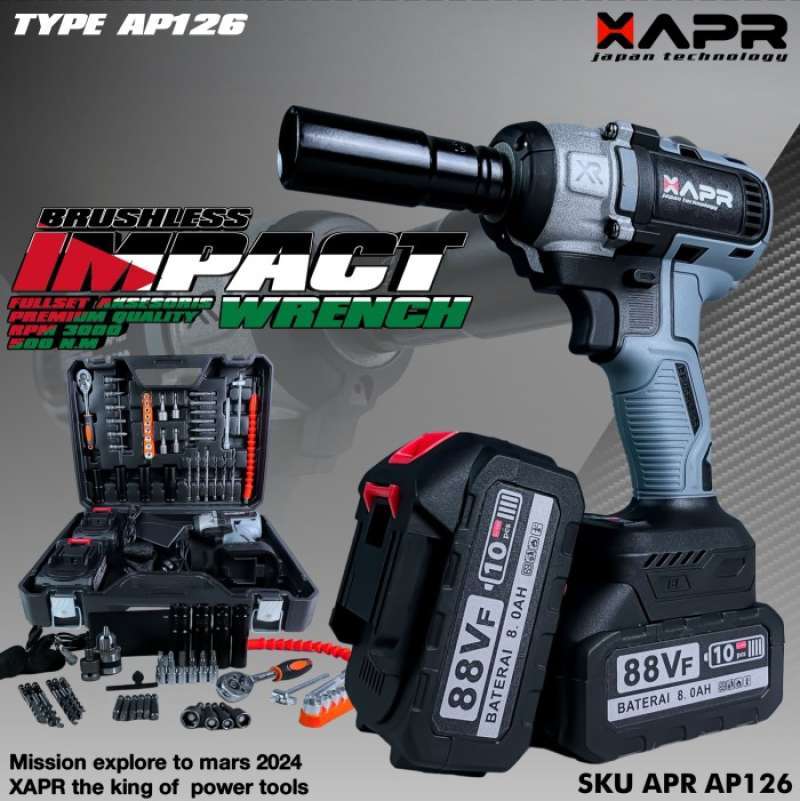 Promo APR JAPAN Bor Impact Wrench AP126 500Nm MOd DeWalt Buka Baut ...