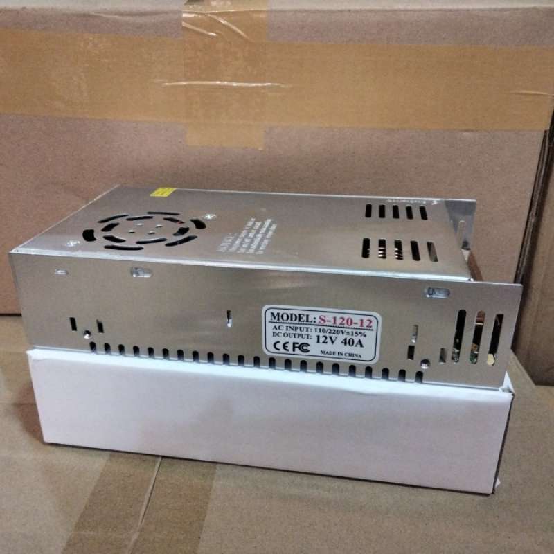 Promo power supply 12v 40a psu adaptor switching 12v 40a body slim ...