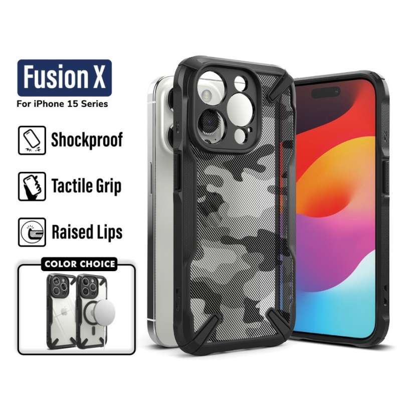 Promo Case iPhone 15 Pro Max Plus Ringke Fusion X Anti Crack Shock ...