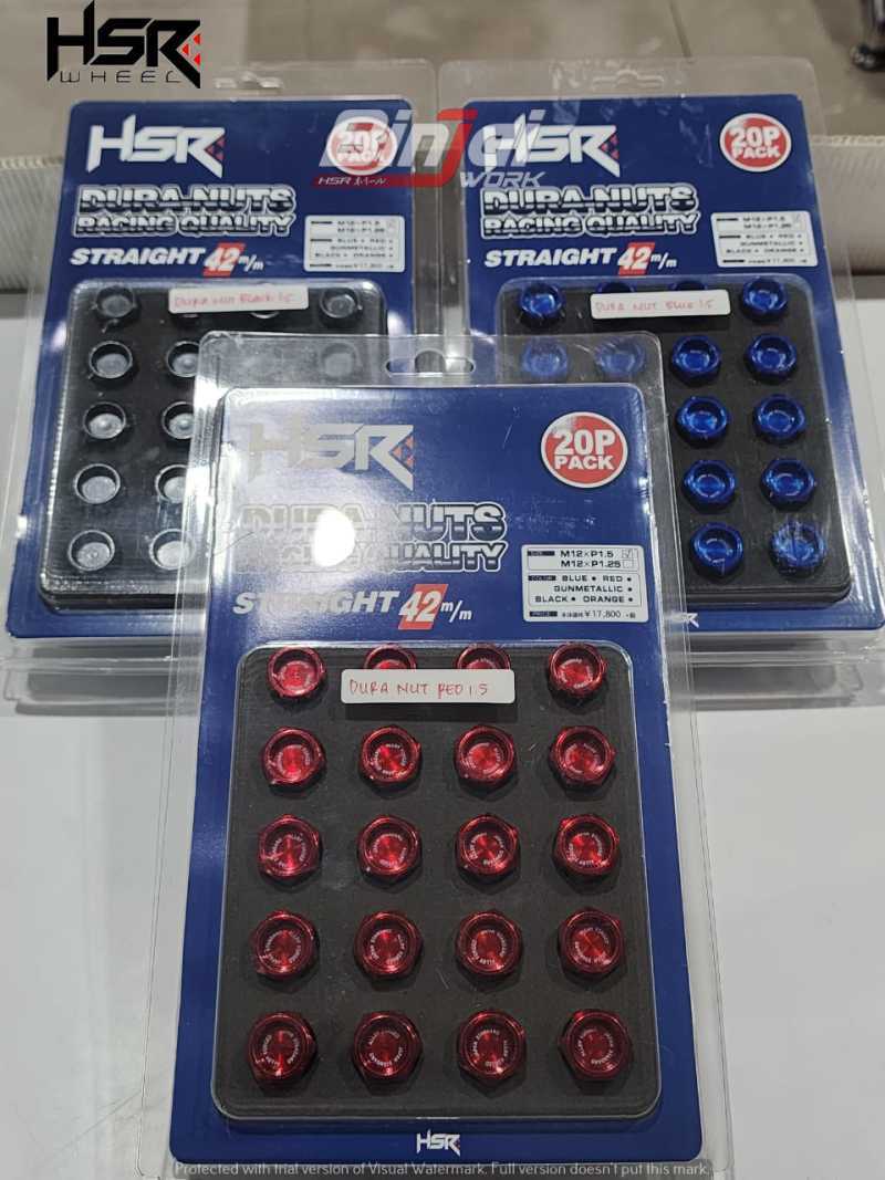 Jual Mur / Baut HSR DURA Red Blue Black 1pack isi 20pcs - Bahan Kuat ...