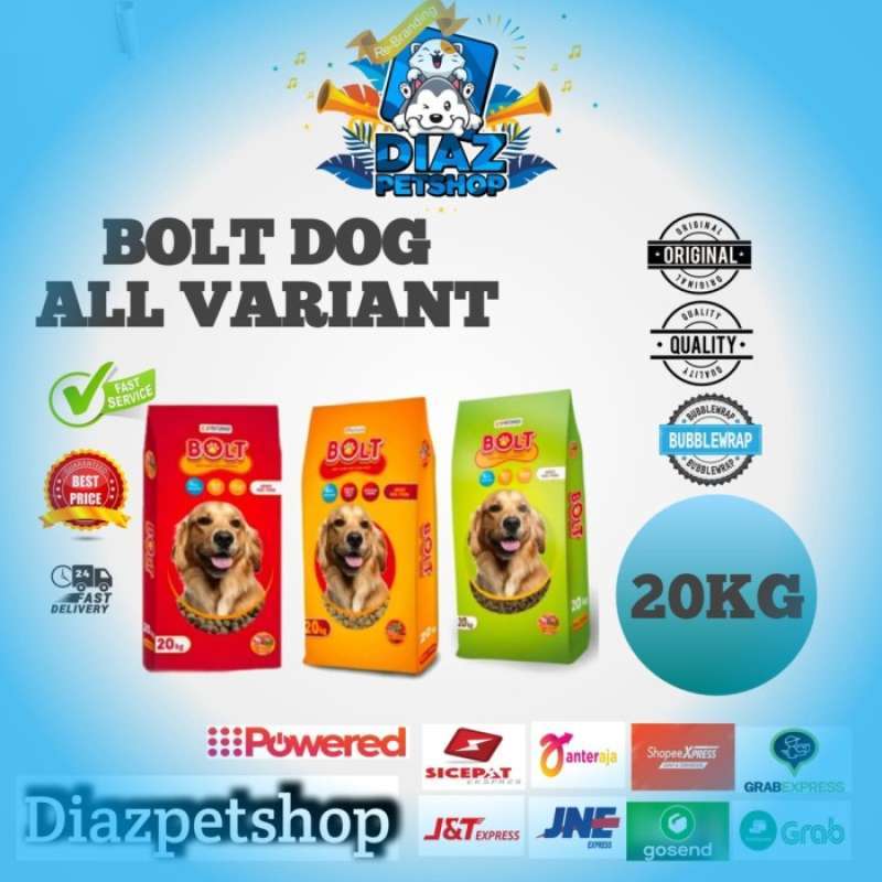 Promo 100% Produk Ori Bolt Dog Food 20Kg / Makanan Anjing/ Beef Warna ...