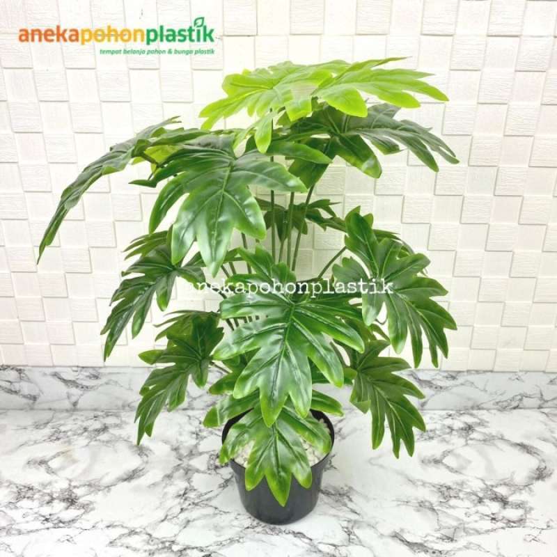 Promo New Pohon Daun Monstera Jari Philo Semi Latex Artificial Pot ...