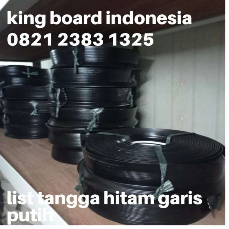 Promo Karet List Tangga Warna Hitam Garis Putih 20 Mter Diskon 23% di ...