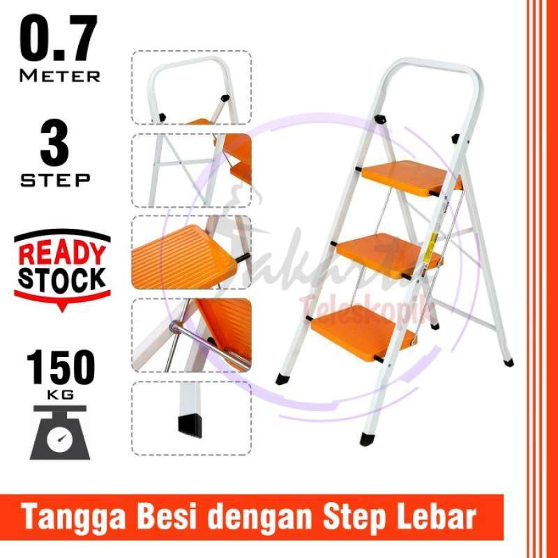 Promo Tangga Lipat Besi Dengan Step Lebar 3 Step / Tangga Duduk 0.7 ...