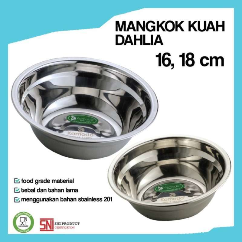 Jual Mangkok Kuah Dahlia Stainless Merek Komodo - 18 Cm di Seller Dj88_Olshop - Kuta Jaya, Kab ...