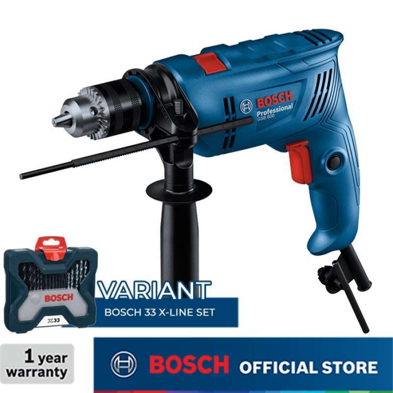 Jual Bosch Impact Drill / Bor Tangan Listrik Impact 13MM 600Watt GSB 600 - + 33 X-LINE di Seller ...