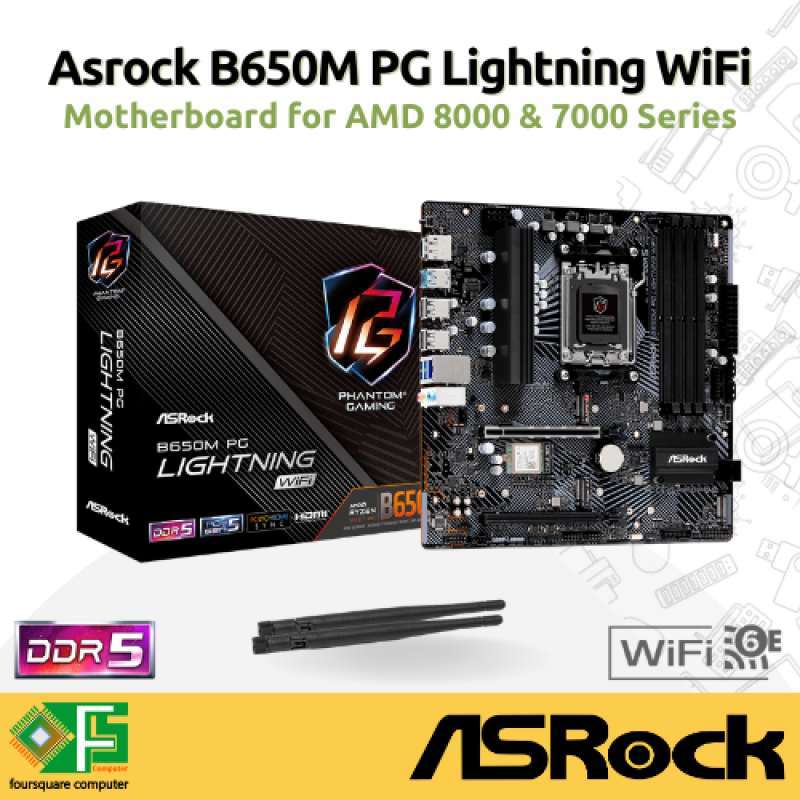 Jual Motherboard Asrock B650M PG Lightning WiFi Mobo AMD Socket AM5 ...