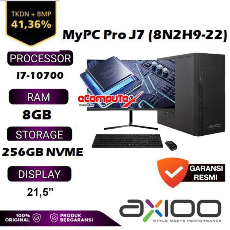 Jual PC DESKTOP AXIOO MYPC PRO J7 (8N2H9-22) i7-10700 8GB 512GB+1TB HDD 21.5 INCH FHD WIN 10 PRO ...