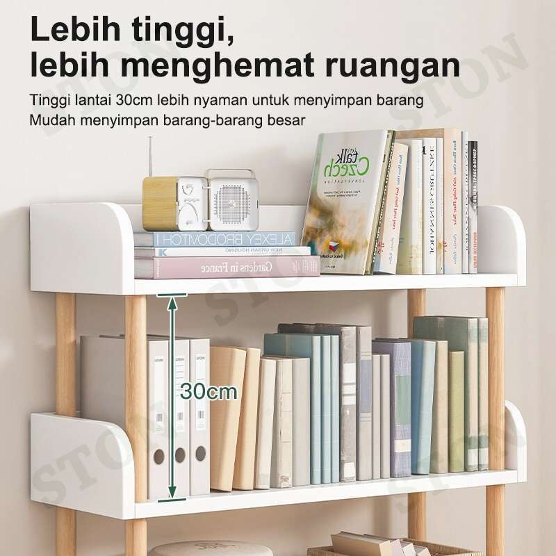 Promo Rak Buku Kayu 6 susun Lemari Buku Minimalis Rak Penyimpanan Susun ...