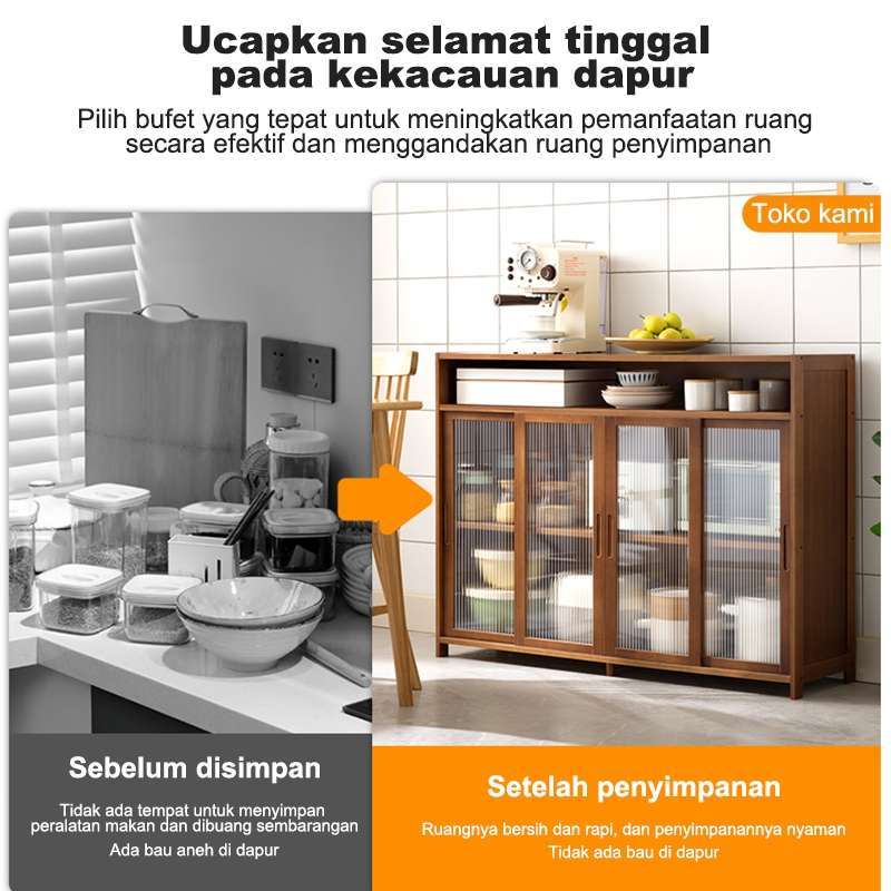 Promo Lemari Dapur Rak Kabinet Dapur Pintu Geser Rak Oven Microwave Rak ...