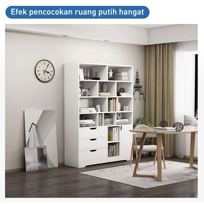 Promo Rak Buku Kayu Rak Pajangan Rak Buku Multifungsi Minimalis Rak ...